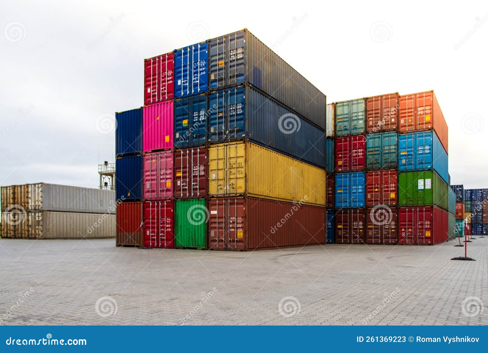 Cargo Containers. Cargo Container Yard Stock Image - Image of freight ...