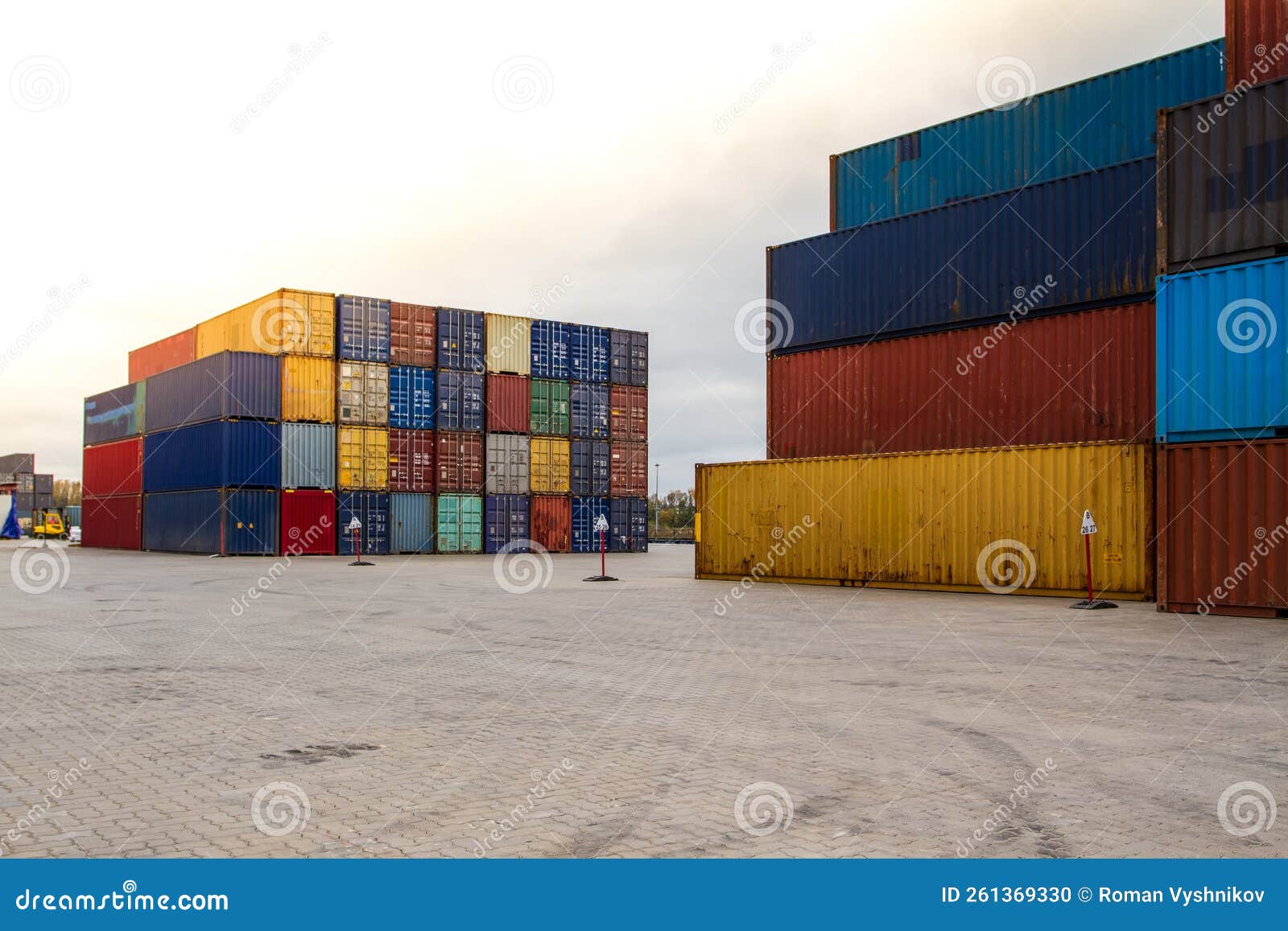 Cargo Containers. Cargo Container Yard Stock Photo - Image of freight ...