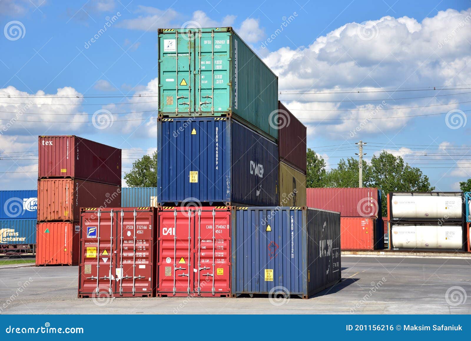 Cargo Containers at Customs Control Zone Awaits Loading for Shipment ...