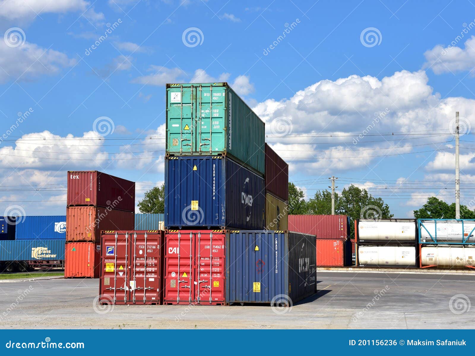 Cargo Containers at Customs Control Zone Awaits Loading for Shipment ...