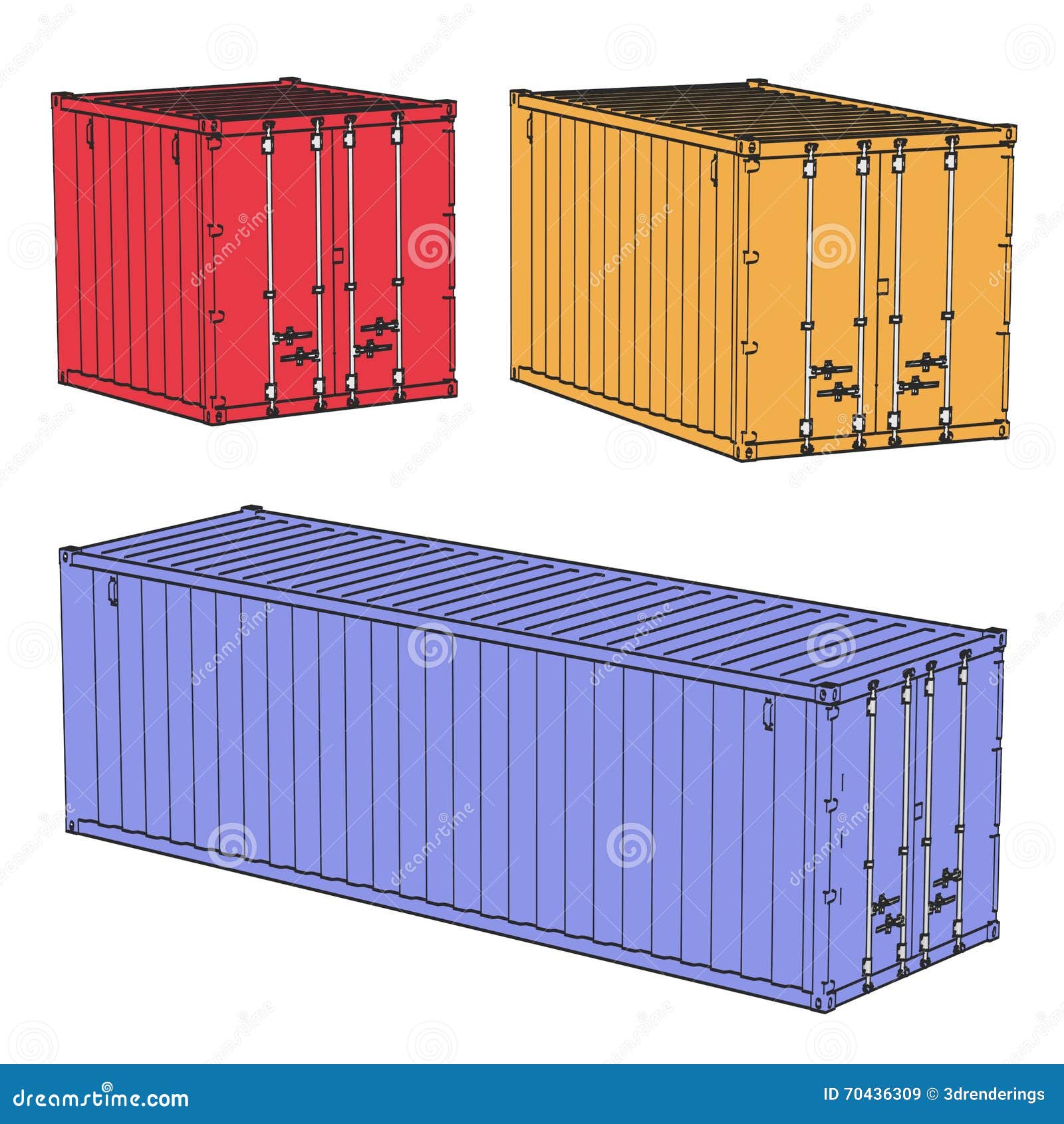 Cargo containers stock illustration. Illustration of used - 70436309