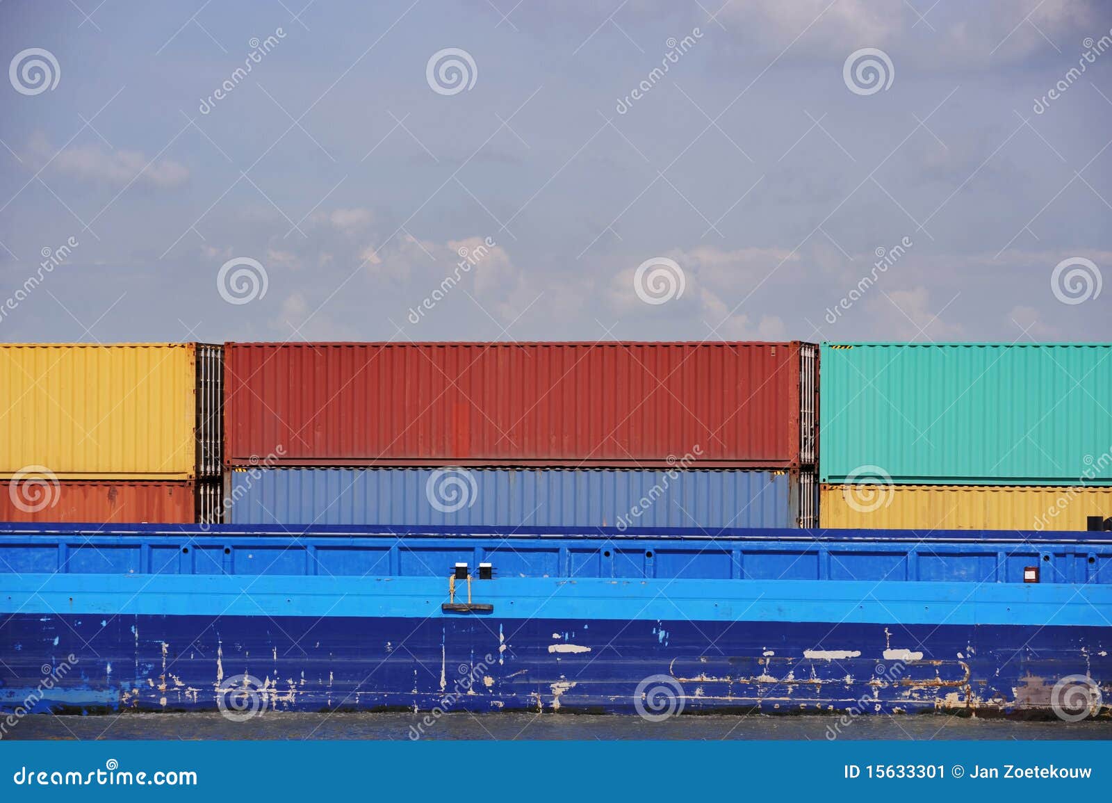 Cargo containers on deck stock image. Image of vessel - 15633301