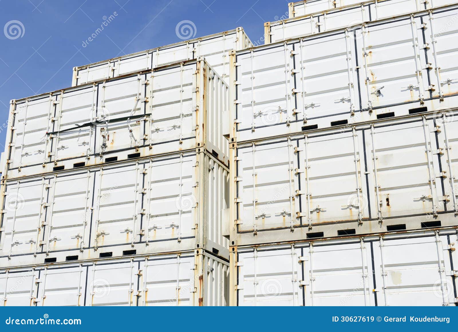 Cargo Containers on Dockside Stock Image - Image of dockside, concept ...