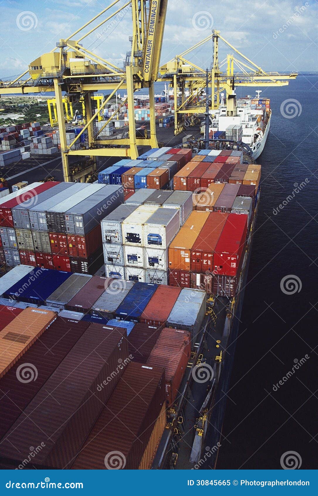 Cargo Containers at Freight Terminal Editorial Image - Image of heavy ...