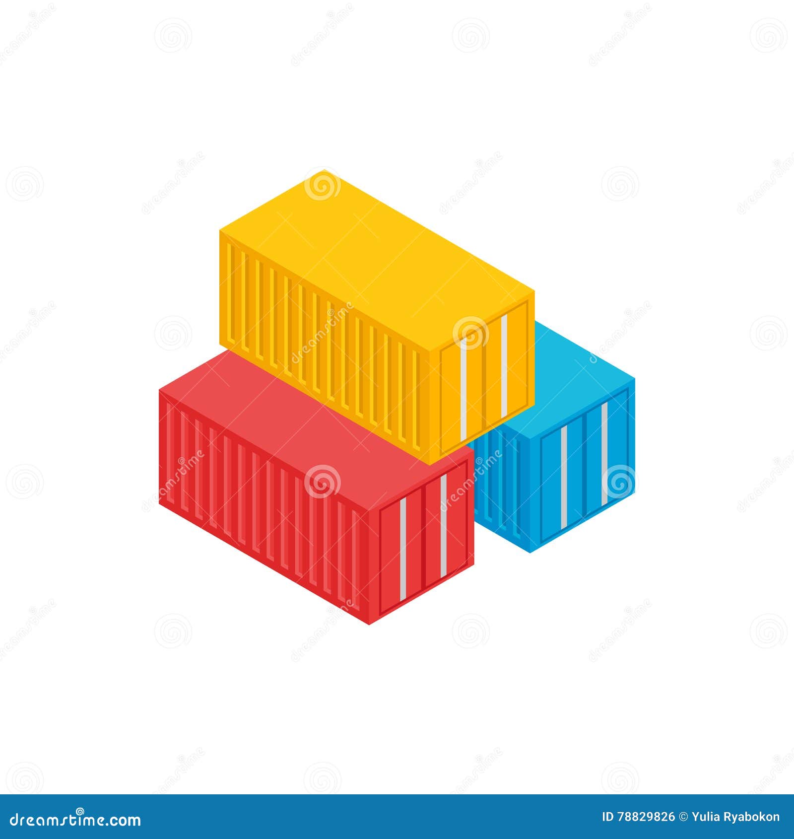 Cargo Containers Icon, Isometric 3d Style Stock Vector - Illustration ...