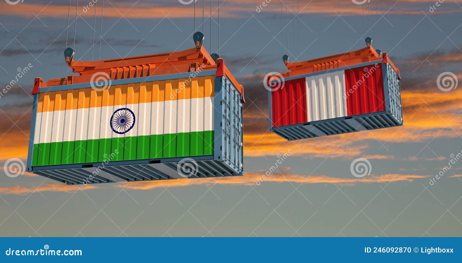 Containers And India Map Flag Stock Illustration | CartoonDealer.com #22986496