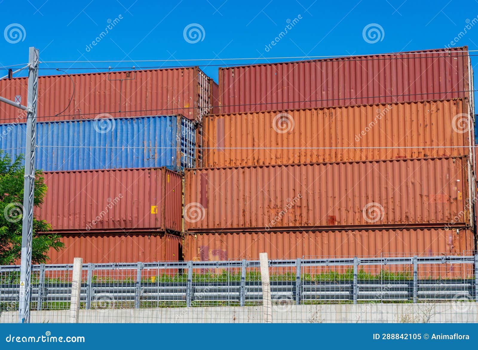 Cargo Containers in the Port Ready for Shipment Stock Image - Image of ...