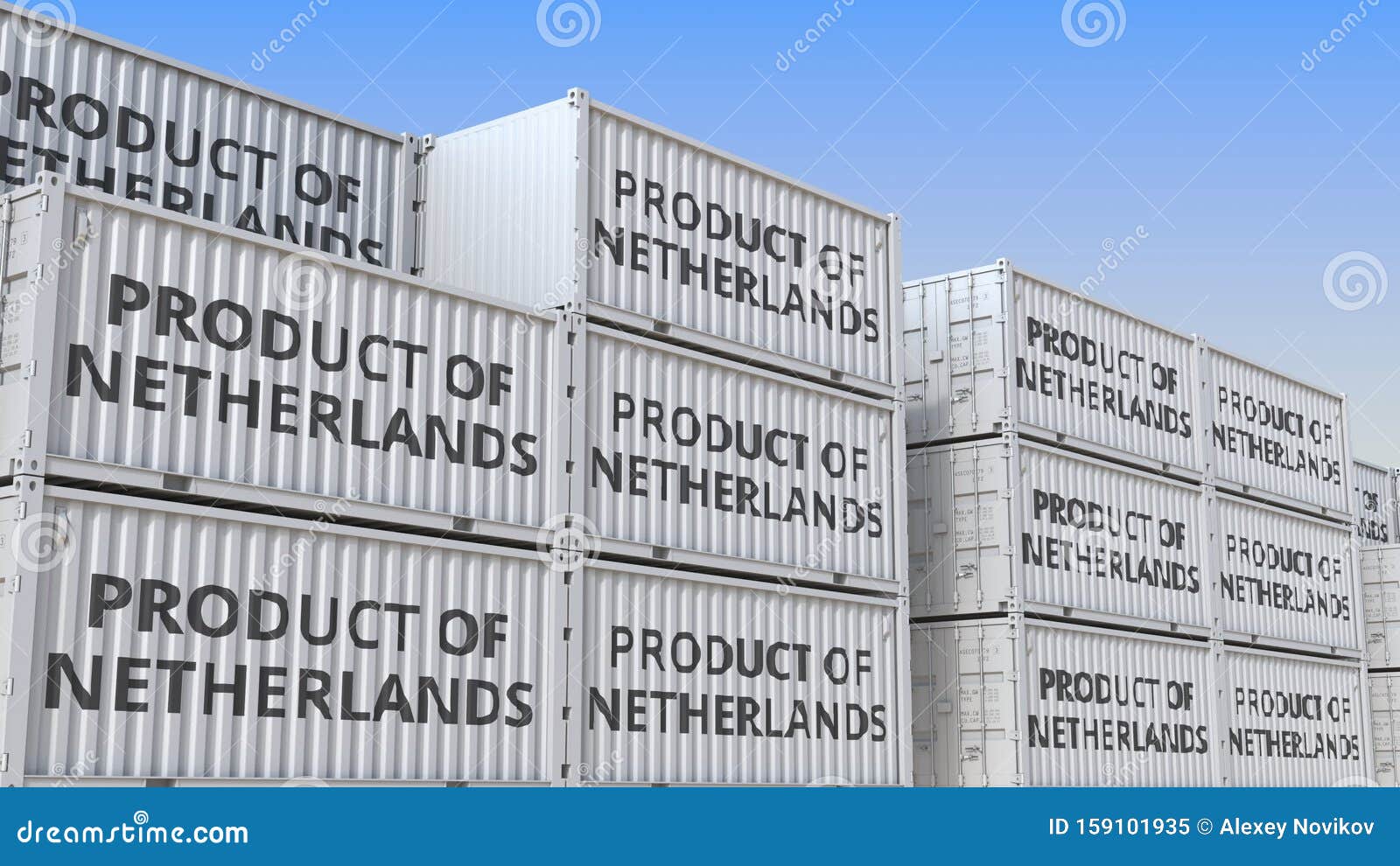 Cargo Containers with PRODUCT of NETHERLANDS Text. Dutch Import or ...