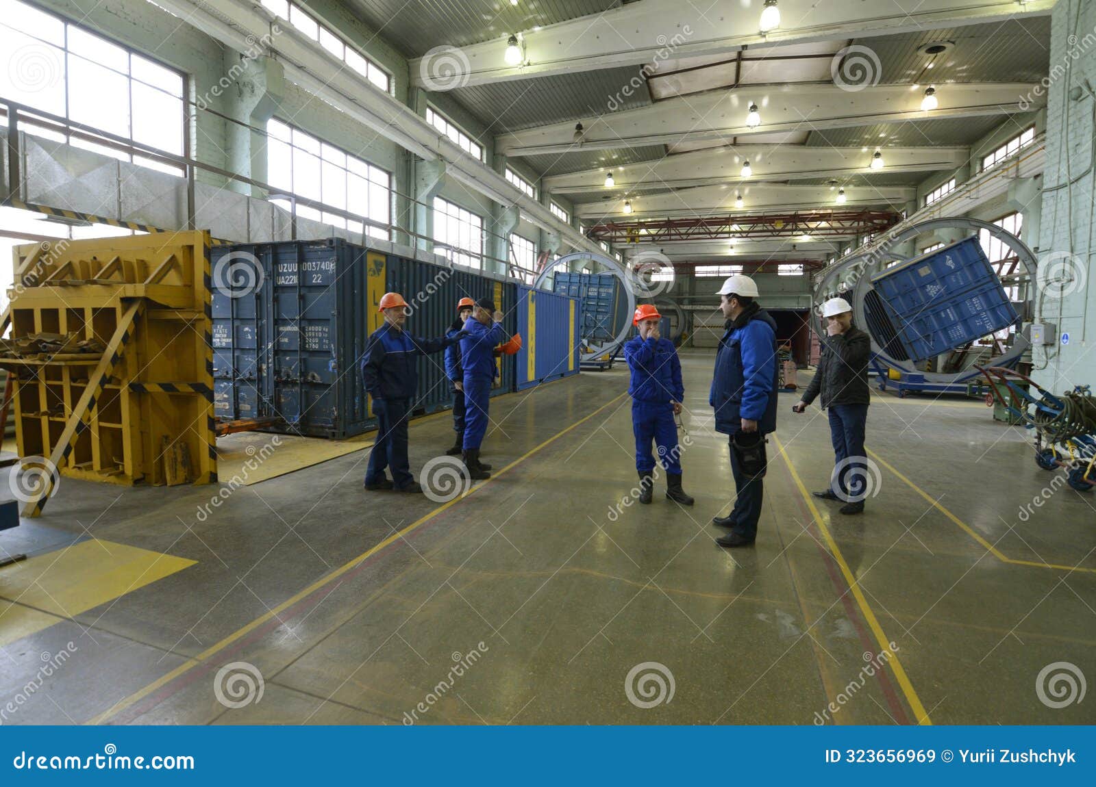 Cargo Containers Set in a Frames of Rotating Machines for Repairing ...