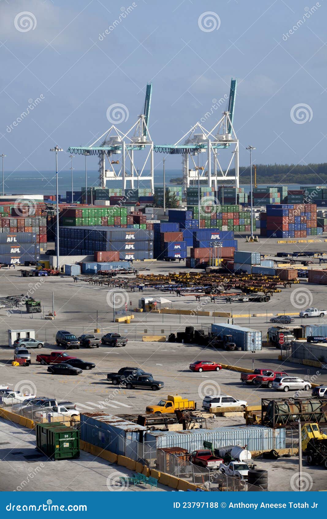 Cargo Containers at Shipping Dock Editorial Stock Photo - Image of ...