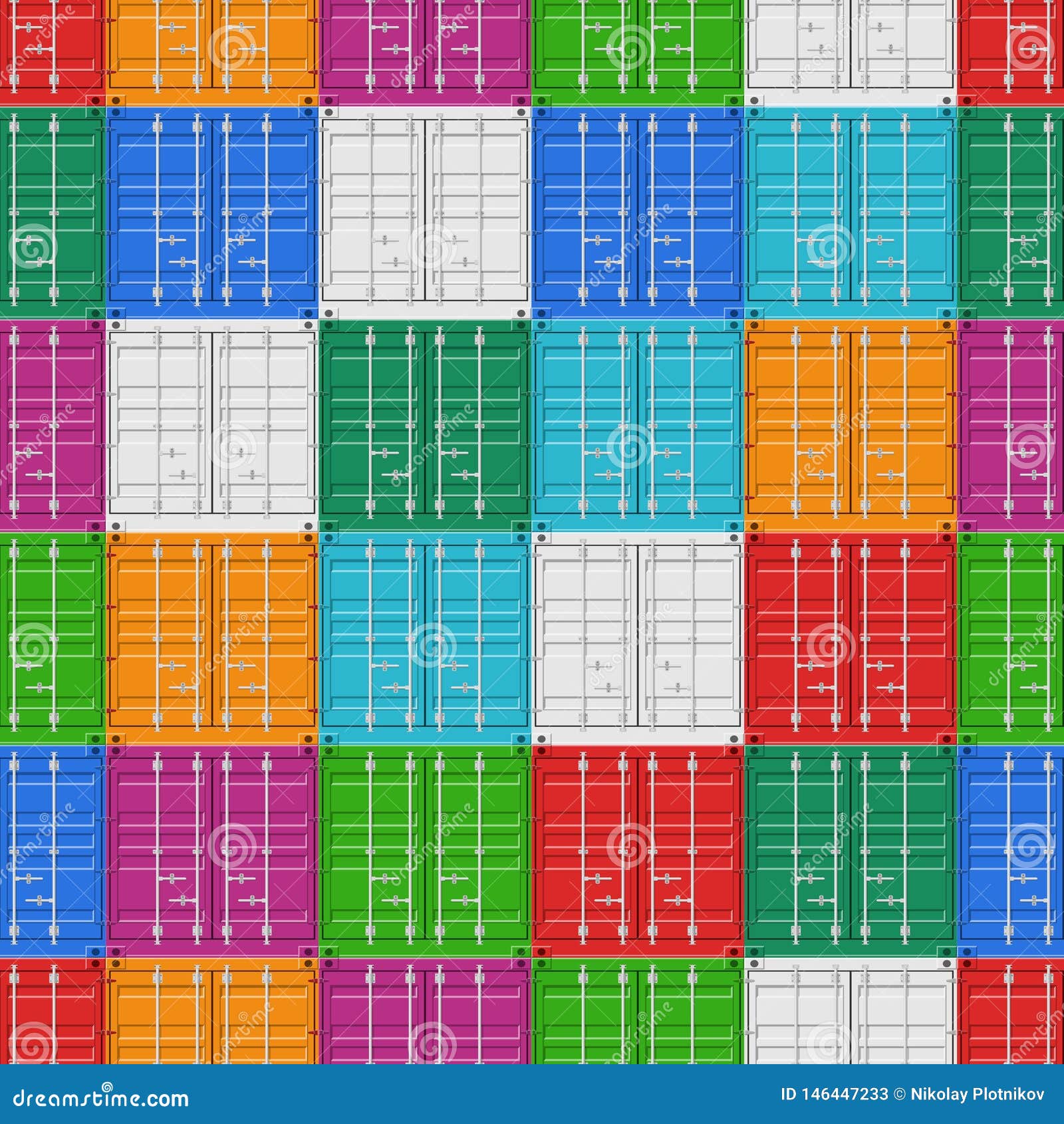 Cargo Containers Stack for Freight Shipping and Sea Export Seamless ...