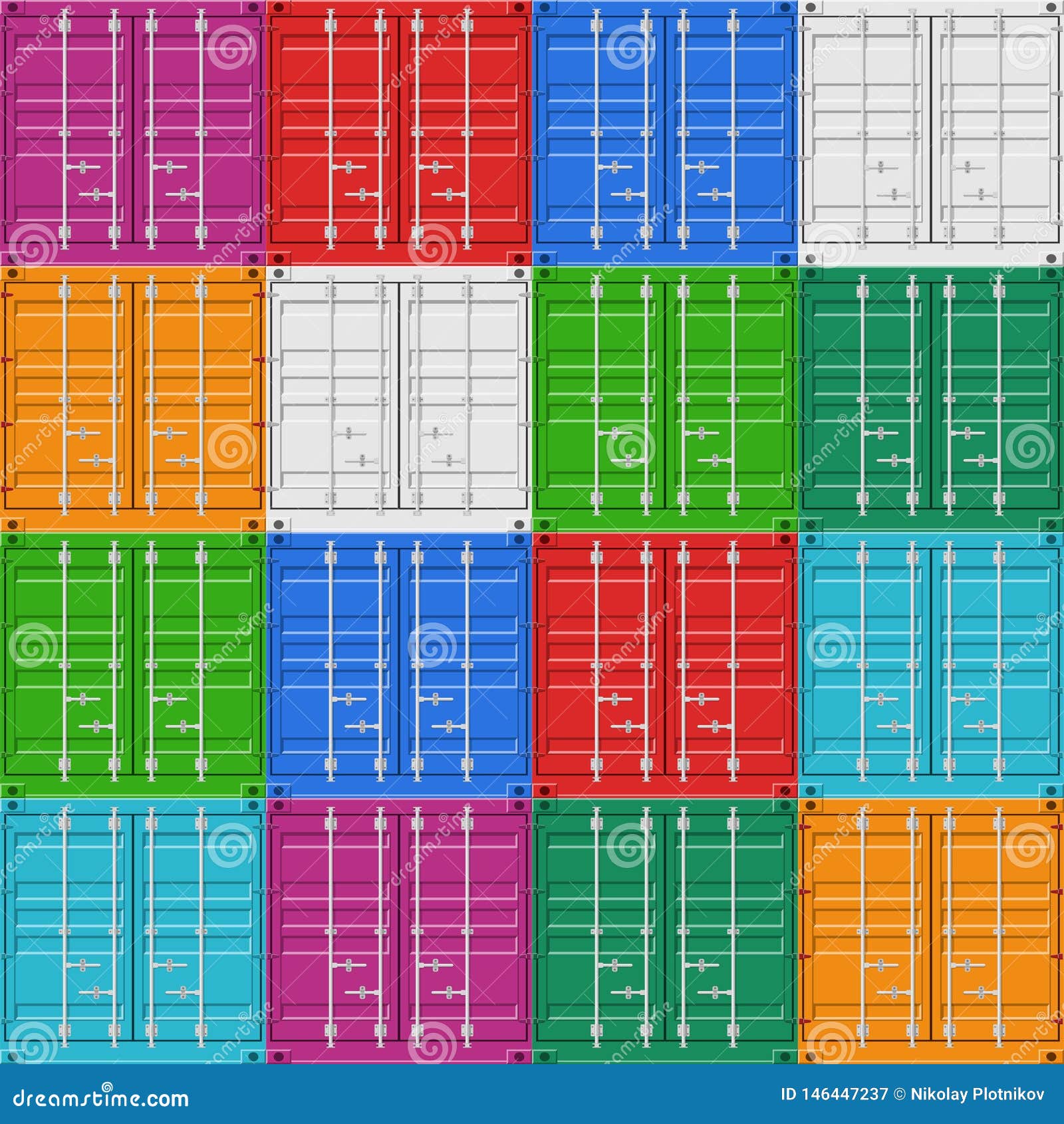 Cargo Containers Stack for Freight Shipping and Sea Export Seamless ...