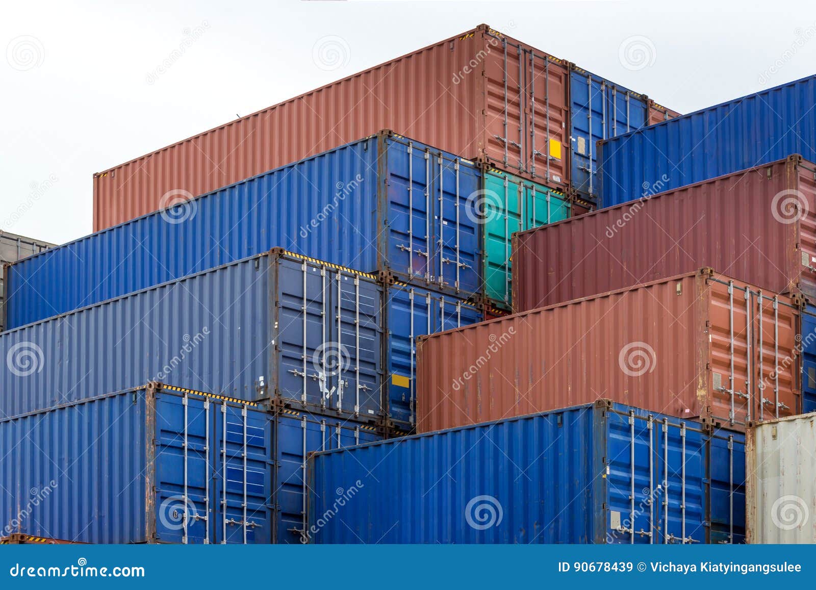 Cargo Containers Stack stock image. Image of import, nautical - 90678439