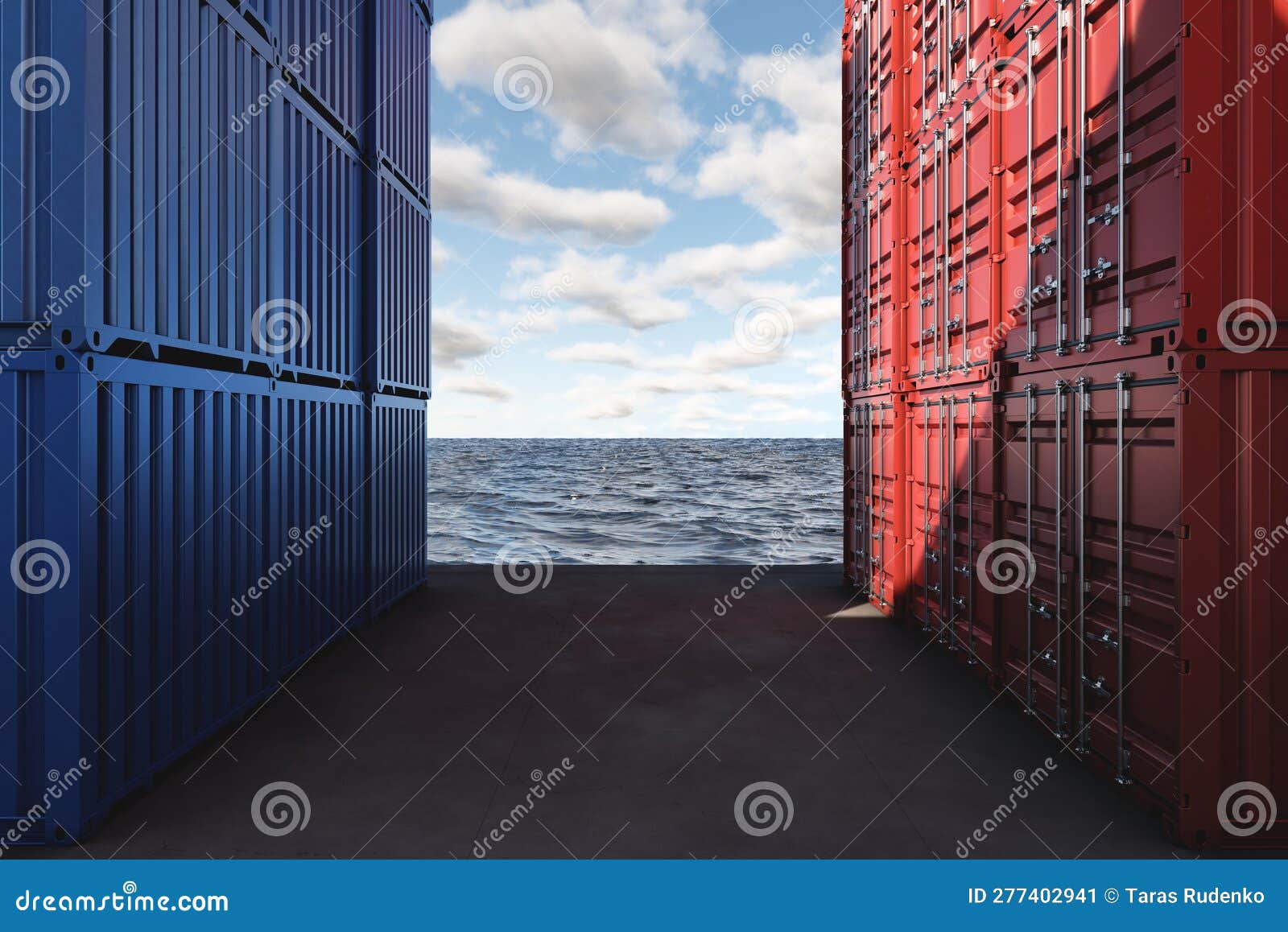 Cargo Containers Stacked on the Background Stock Image - Image of trade ...