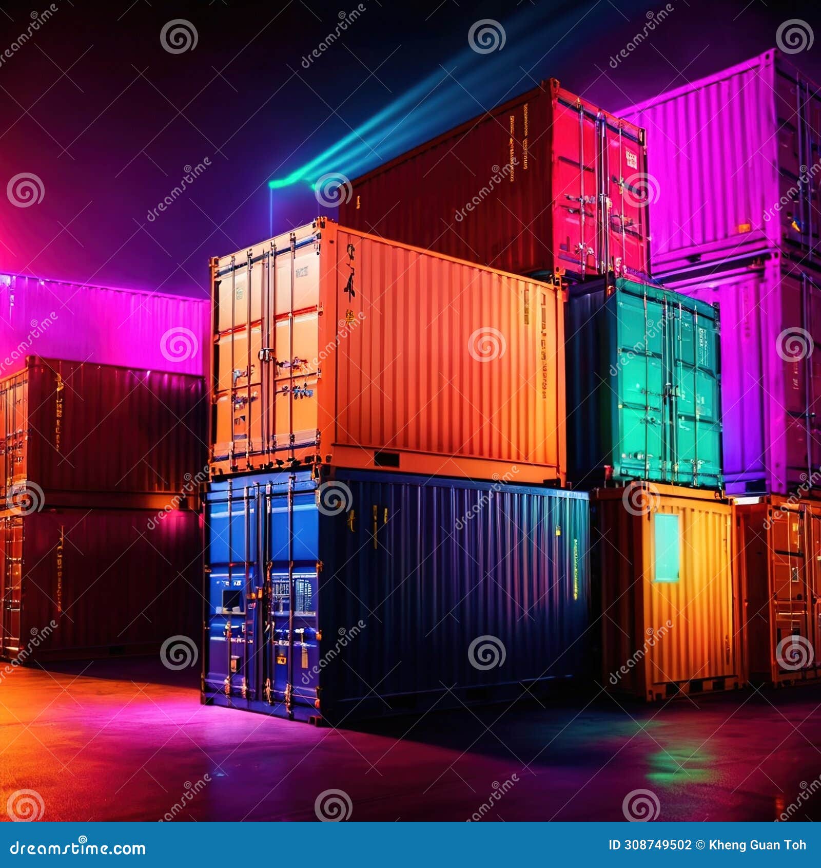 Cargo Containers Stacked, High Technology Modern Advanced Shipping Tech ... Cargo Containers Stacked, High Technology Modern Advanced Shipping Tech ...