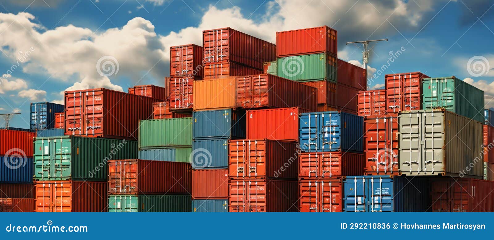Cargo Containers. Stacked Cargo Containers in Port. Warehouse ...
