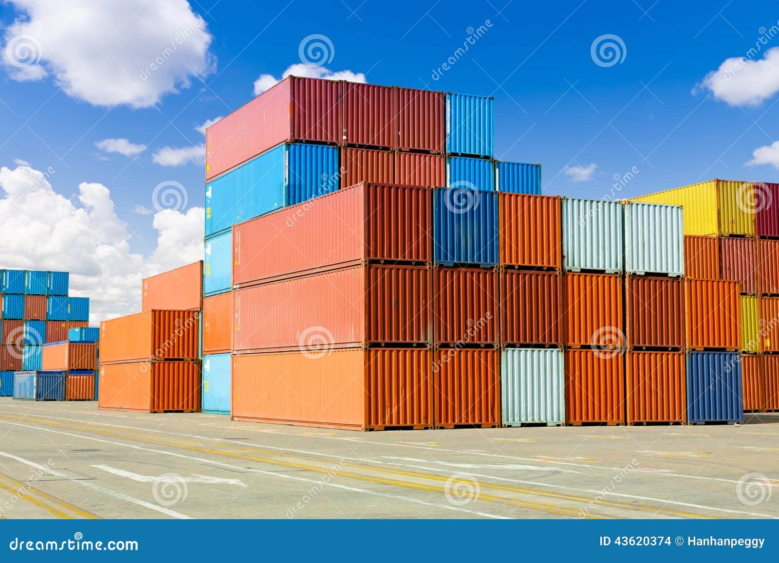 Cargo containers stock photo. Image of dock, freight - 43620374