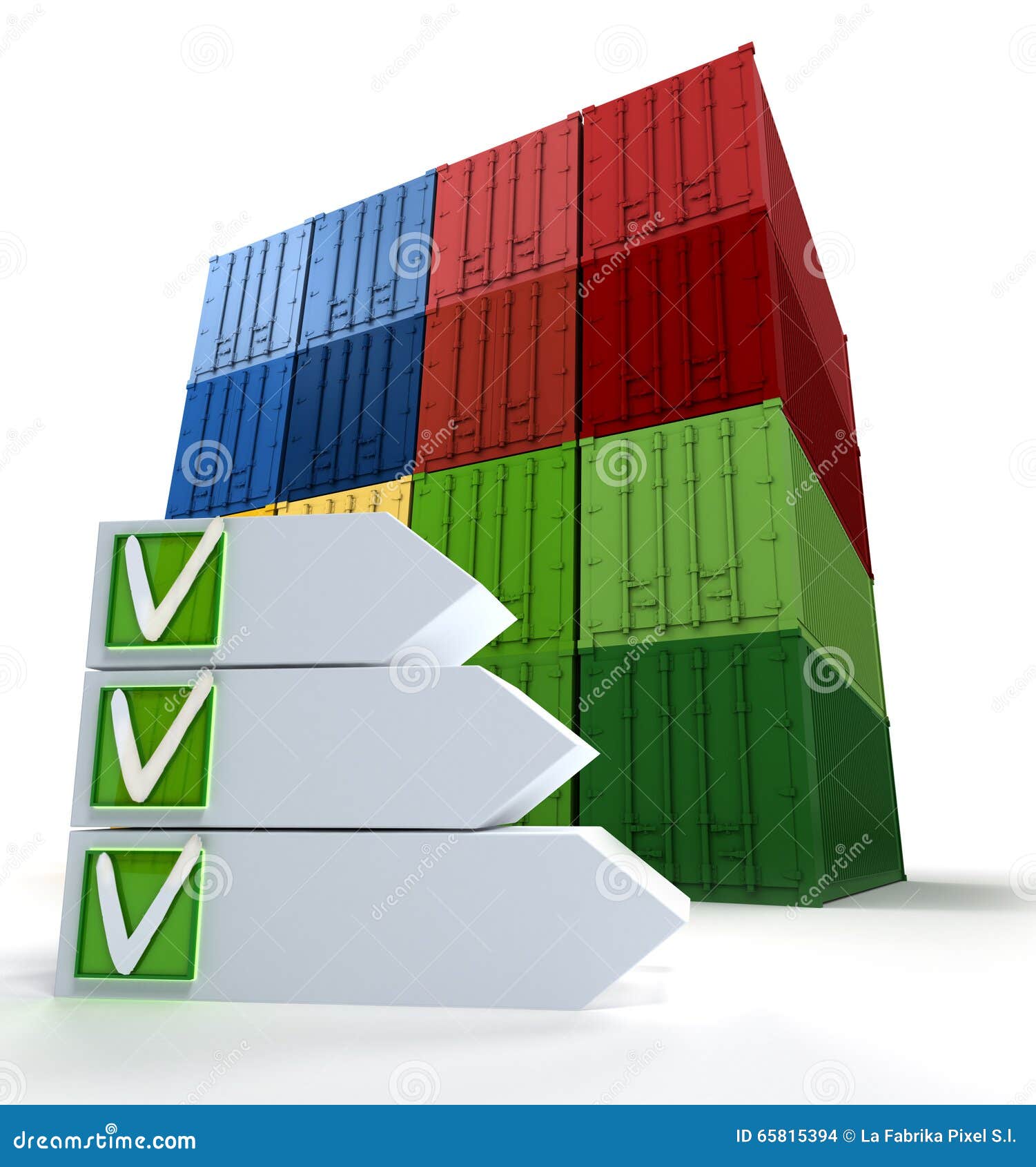 Cargo Containers and Successful Checklist Stock Illustration ...