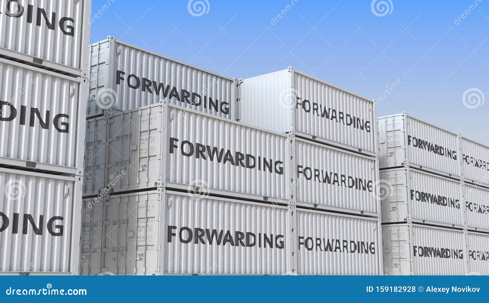 Cargo Containers with Forwarding Text. Loopable 3D Animation Stock ...