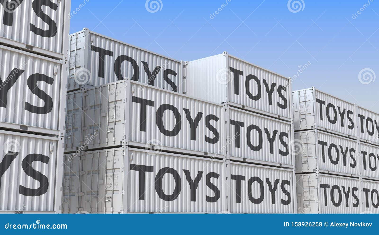 Cargo Containers with Toys. Loopable 3D Animation Stock Footage - Video ...