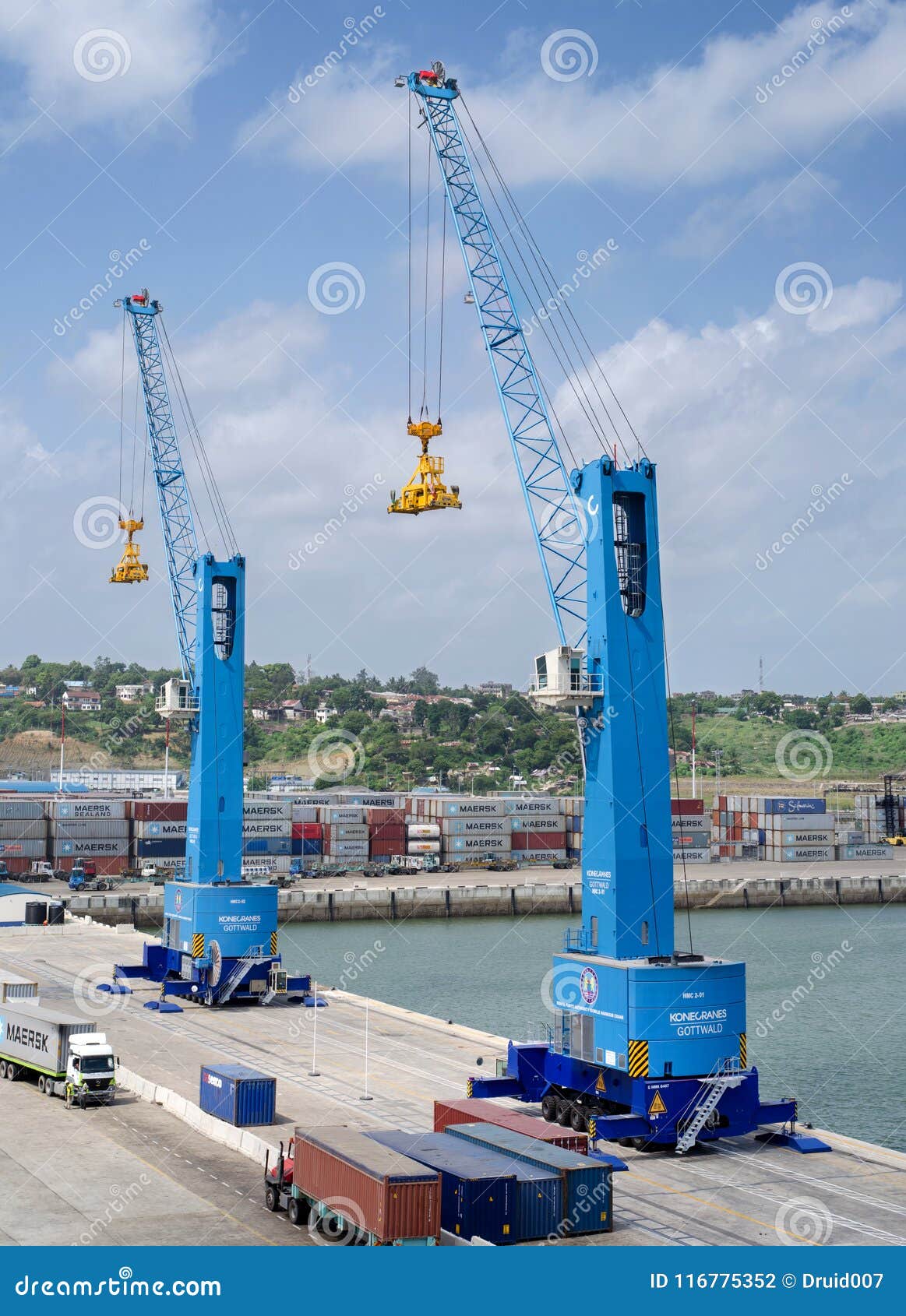 Cargo Crane at the Container Terminal Editorial Photography - Image of ...