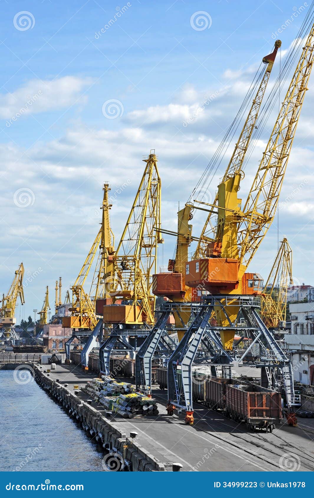 Cargo Crane, Pipe and Train Stock Image - Image of loading, delivering ...