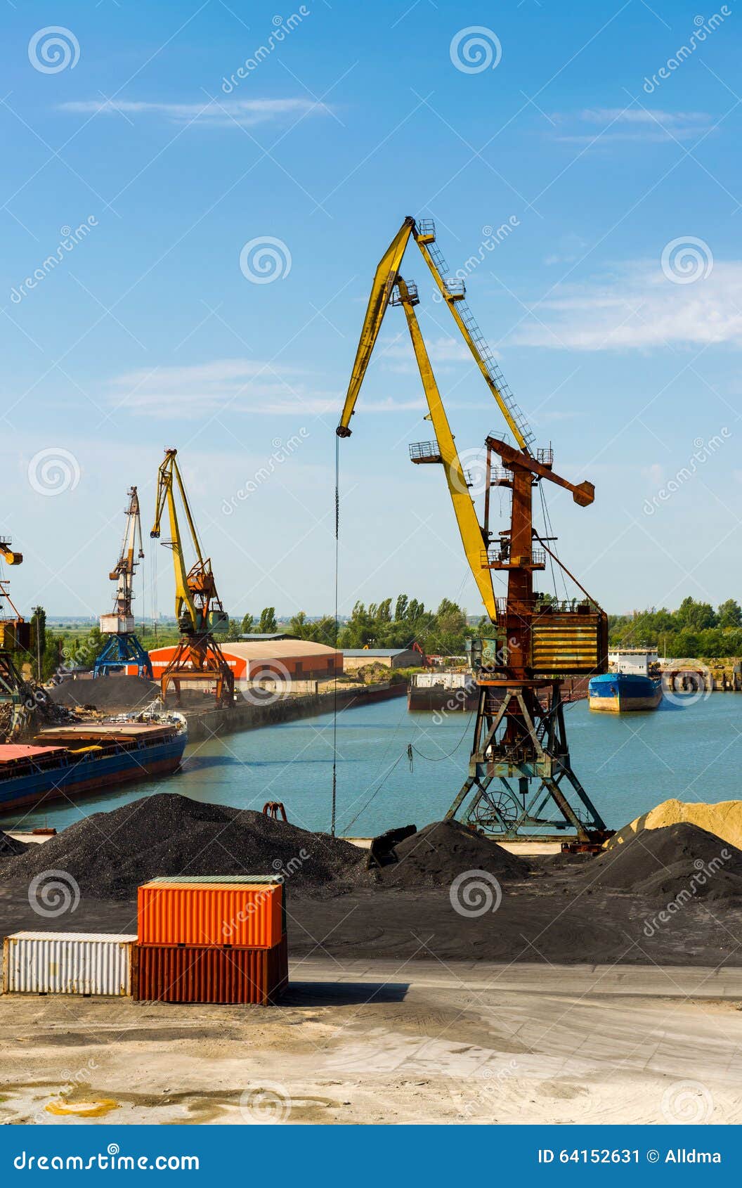 Cargo crane in port stock image. Image of machinery, quay - 64152631