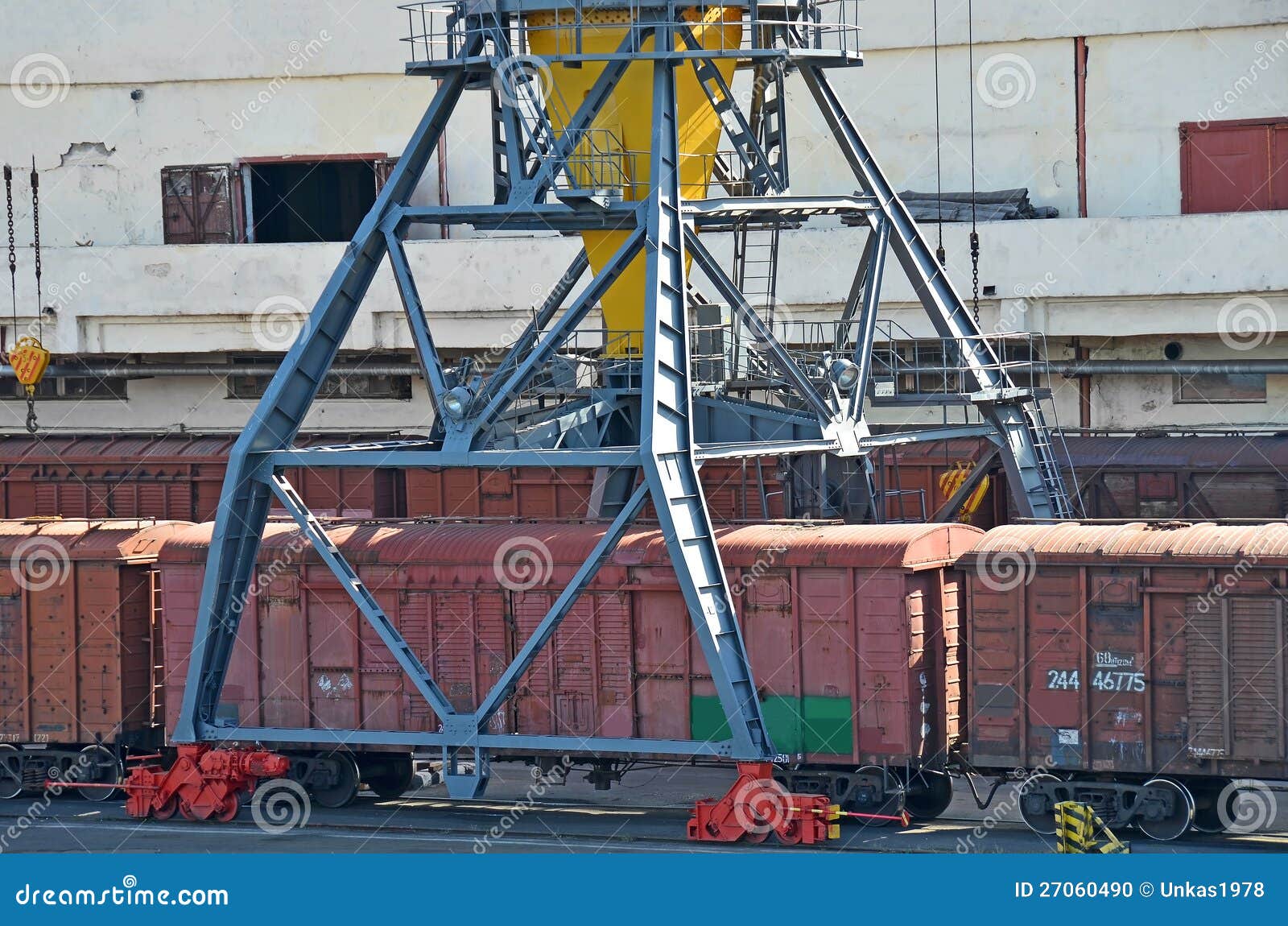 Cargo crane and train stock photo. Image of quayside - 27060490