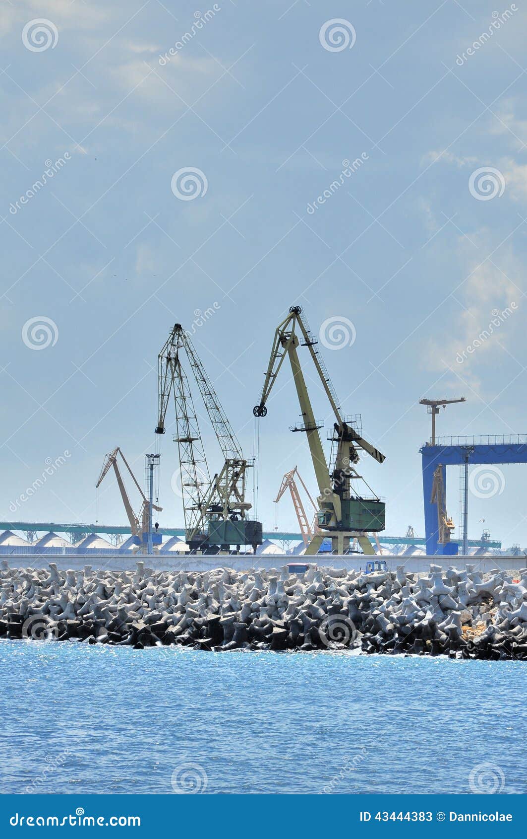 Cargo cranes in port stock image. Image of freight, caonstanza - 43444383