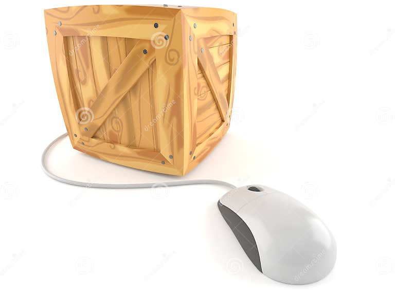 Cargo Crate with Computer Mouse Stock Illustration - Illustration of ...