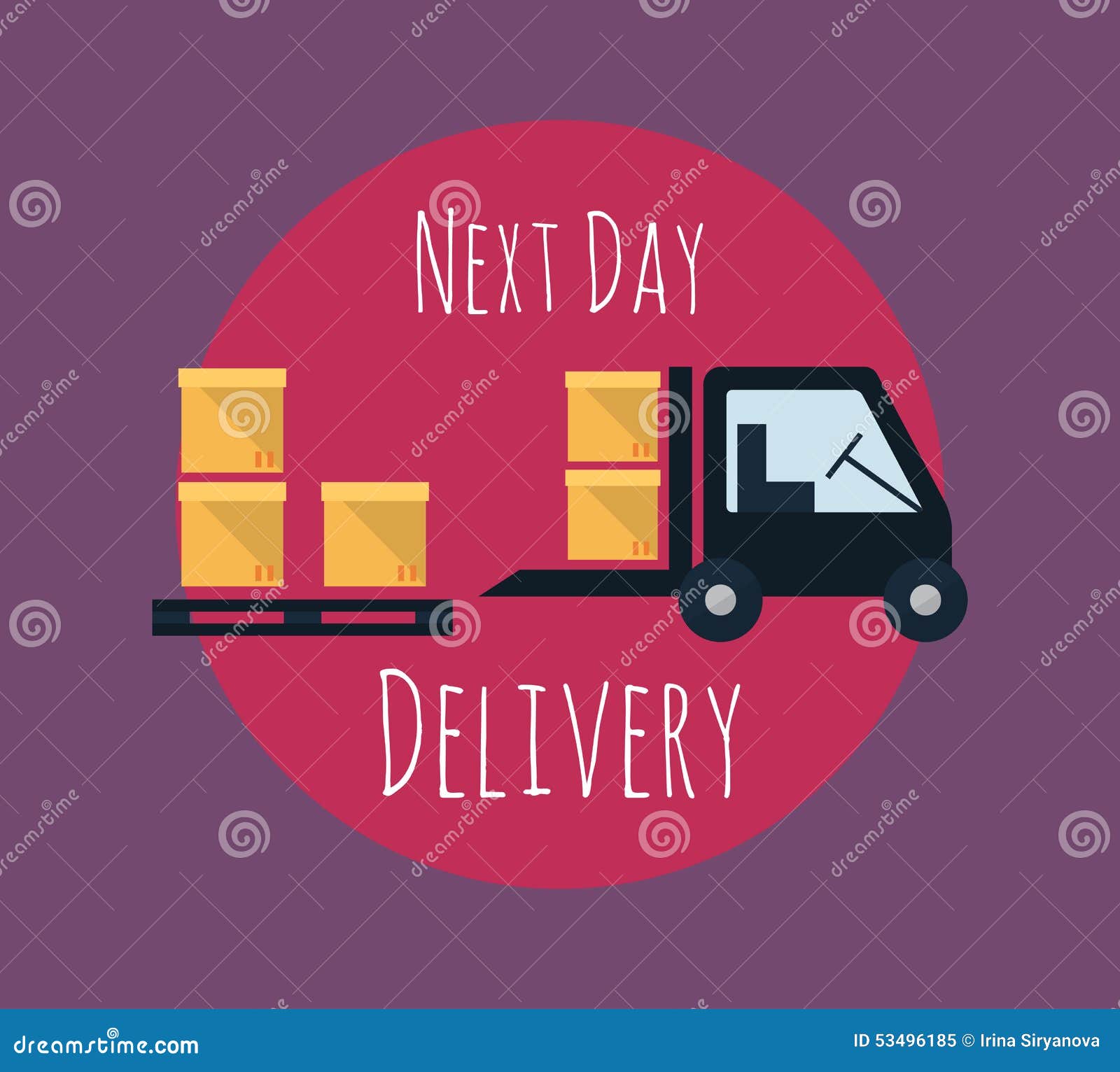 Cargo and Delivery, Freight Truck Stock Illustration - Illustration of ...