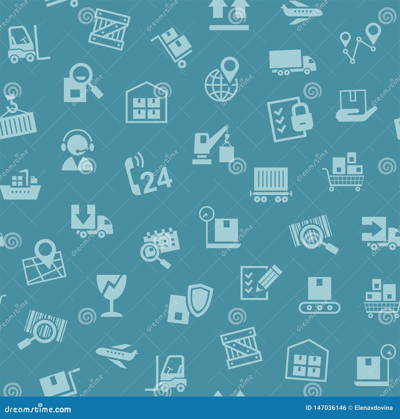 Cargo Delivery, Seamless Pattern, Color, Blue, Vector. Stock Vector ...