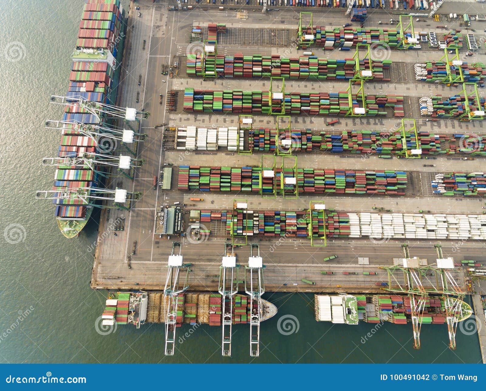 Cargo Dock and Container Ship Stock Photo - Image of industry, port ...