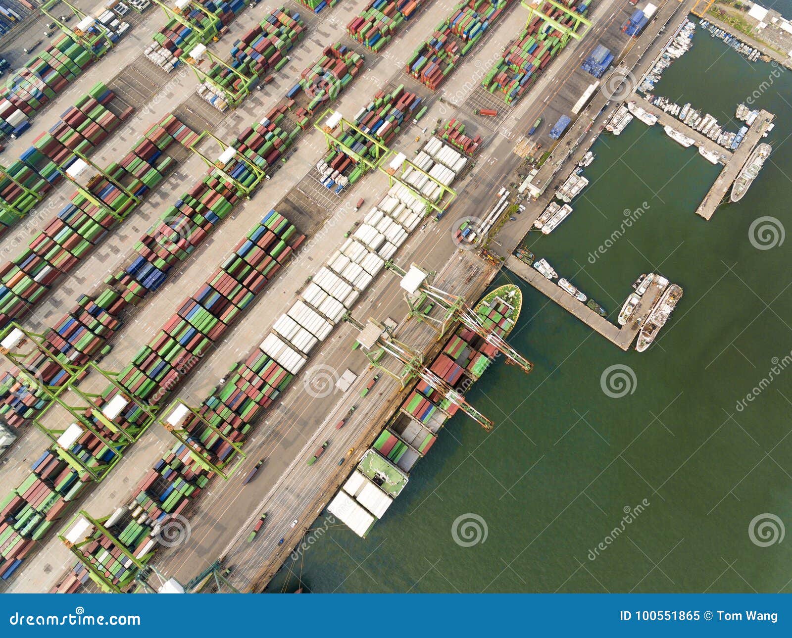 Cargo Dock And Container Ship Stock Image | CartoonDealer.com #100551865