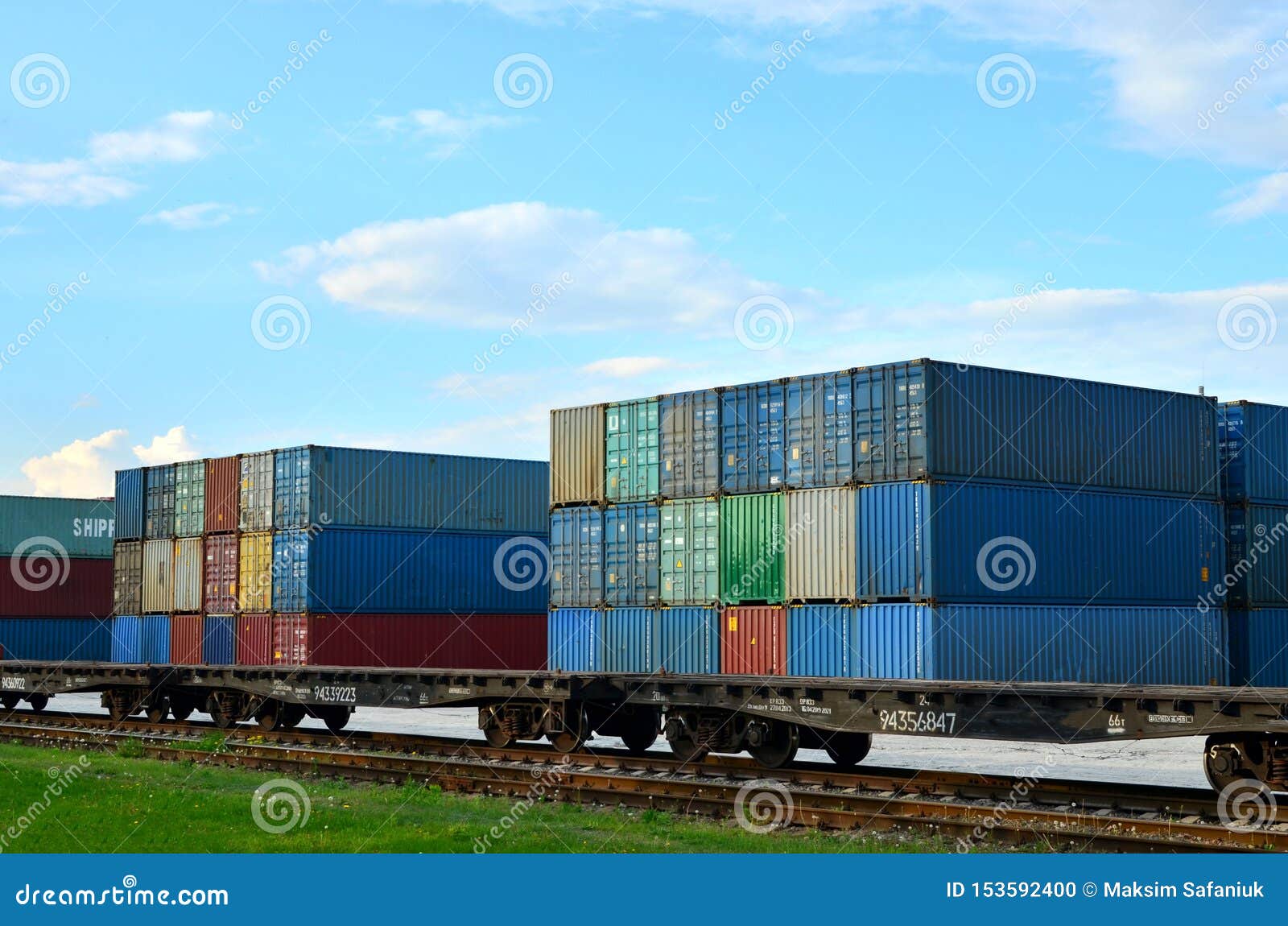 Cargo Dock Terminal with Sea Containers. Stock Photo - Image of port ...