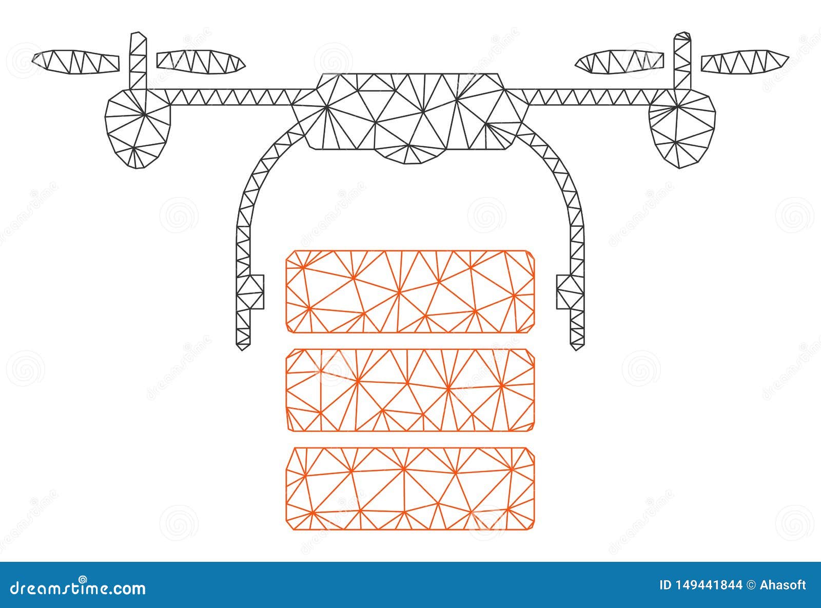Cargo Drone Polygonal Frame Vector Mesh Illustration Stock Vector ... Cargo Drone Polygonal Frame Vector Mesh Illustration Stock Vector ...