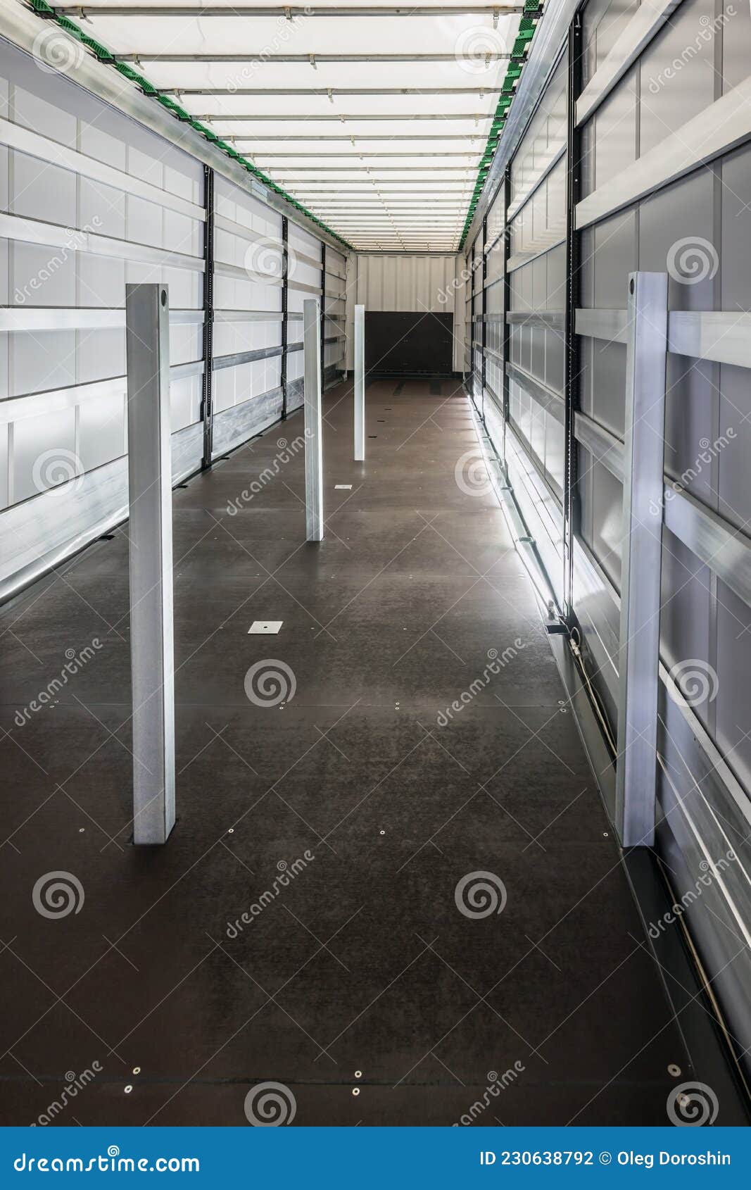 Cargo Empty Semi-trailer with a Clean Floor, Stock Photo - Image of ...