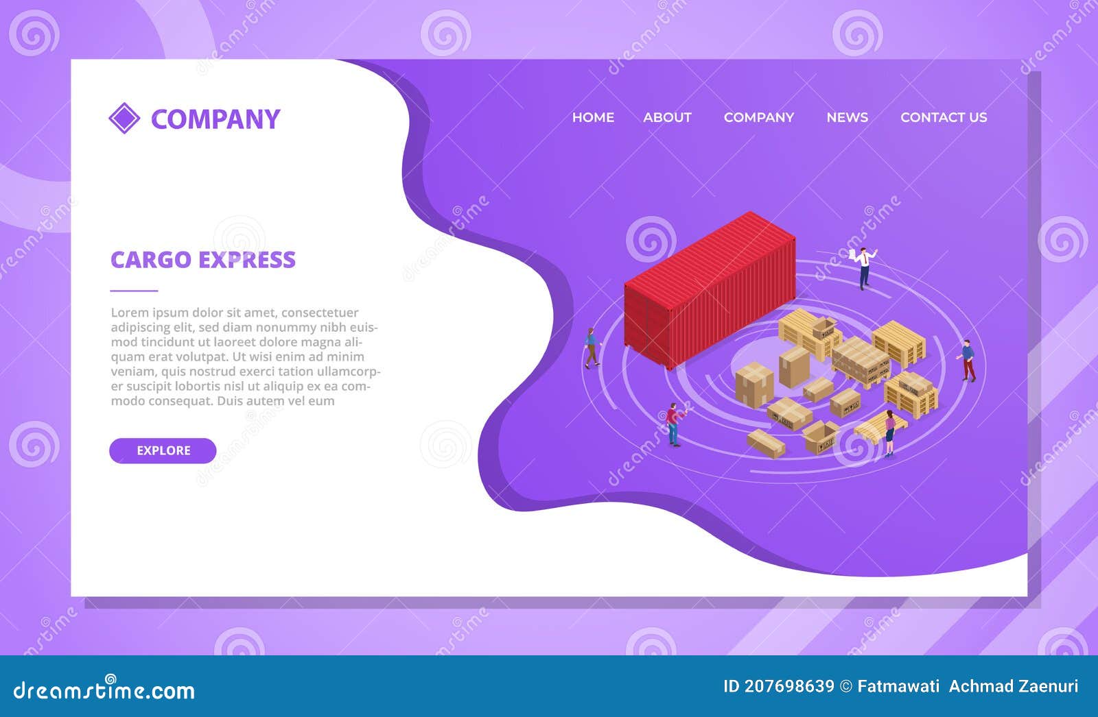 Cargo Express Concept for Website Template or Landing Homepage Design ...