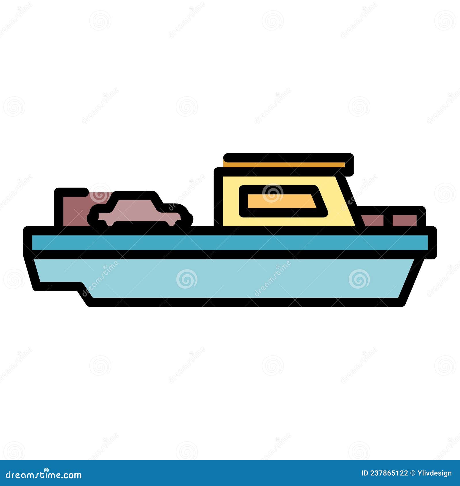 Ferry Icon In Trendy Design Style. Ferry Icon Isolated On White ...