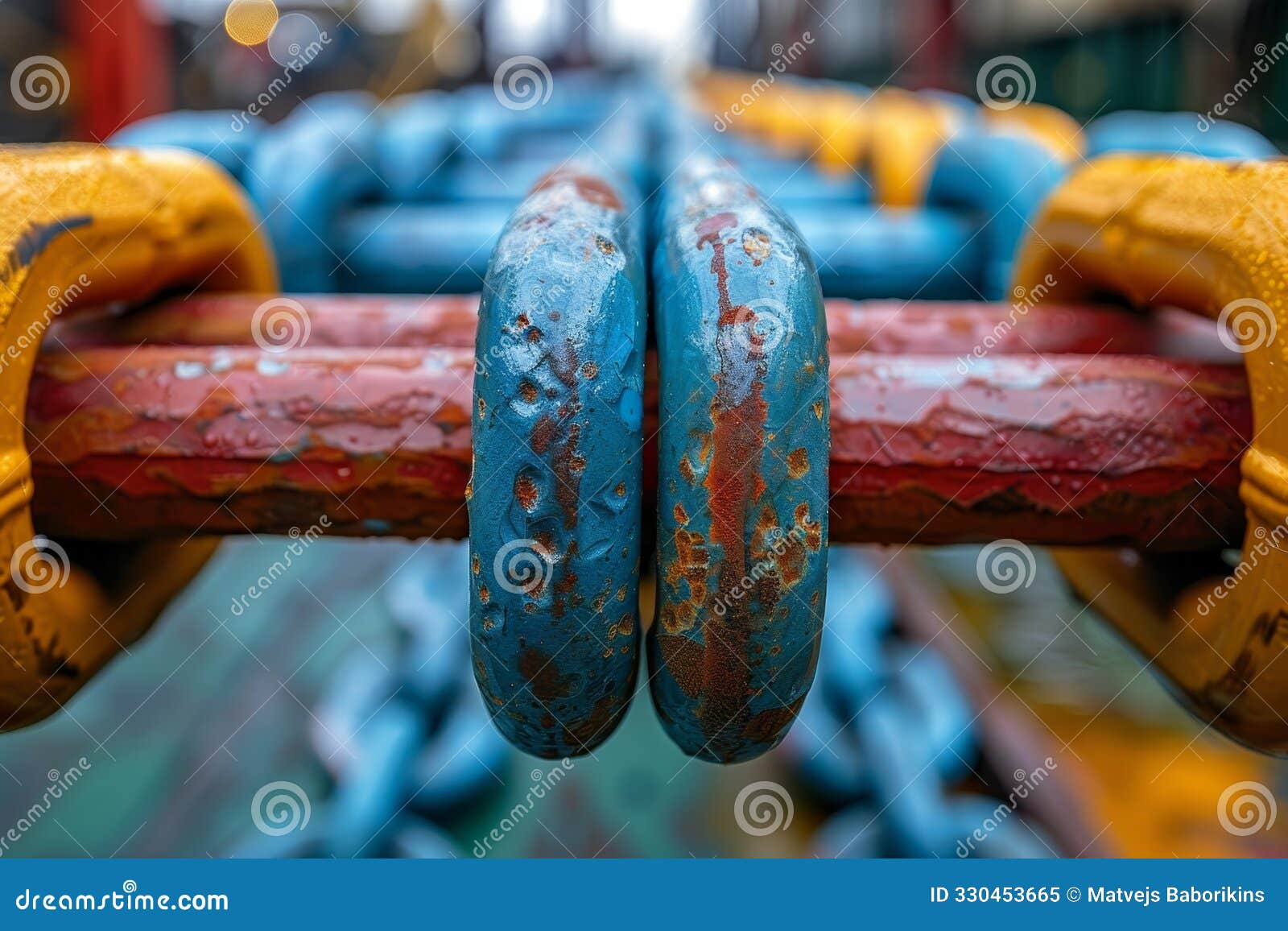 Rigid Hitch Chain Hook Secure Cargo With Close Up Carabiner On Platform ...