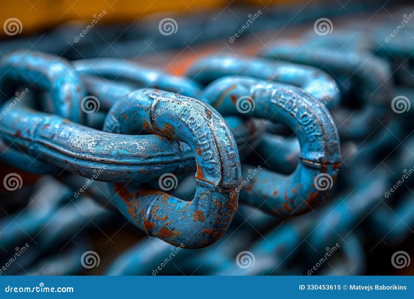 Rigid Hitch Chain Hook Secure Cargo With Close Up Carabiner On Platform ...