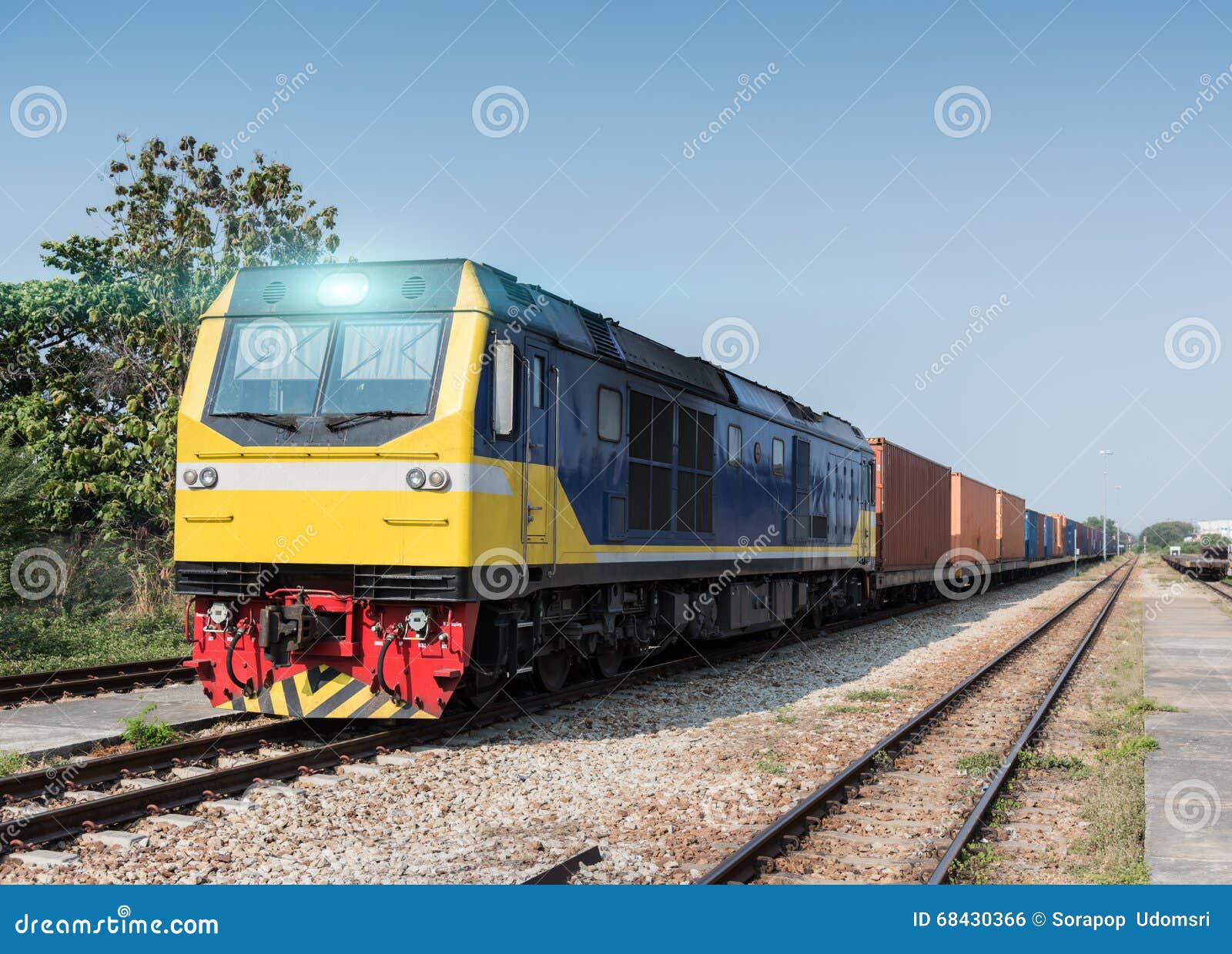 Cargo freight diesel train stock photo. Image of cargo - 68430366