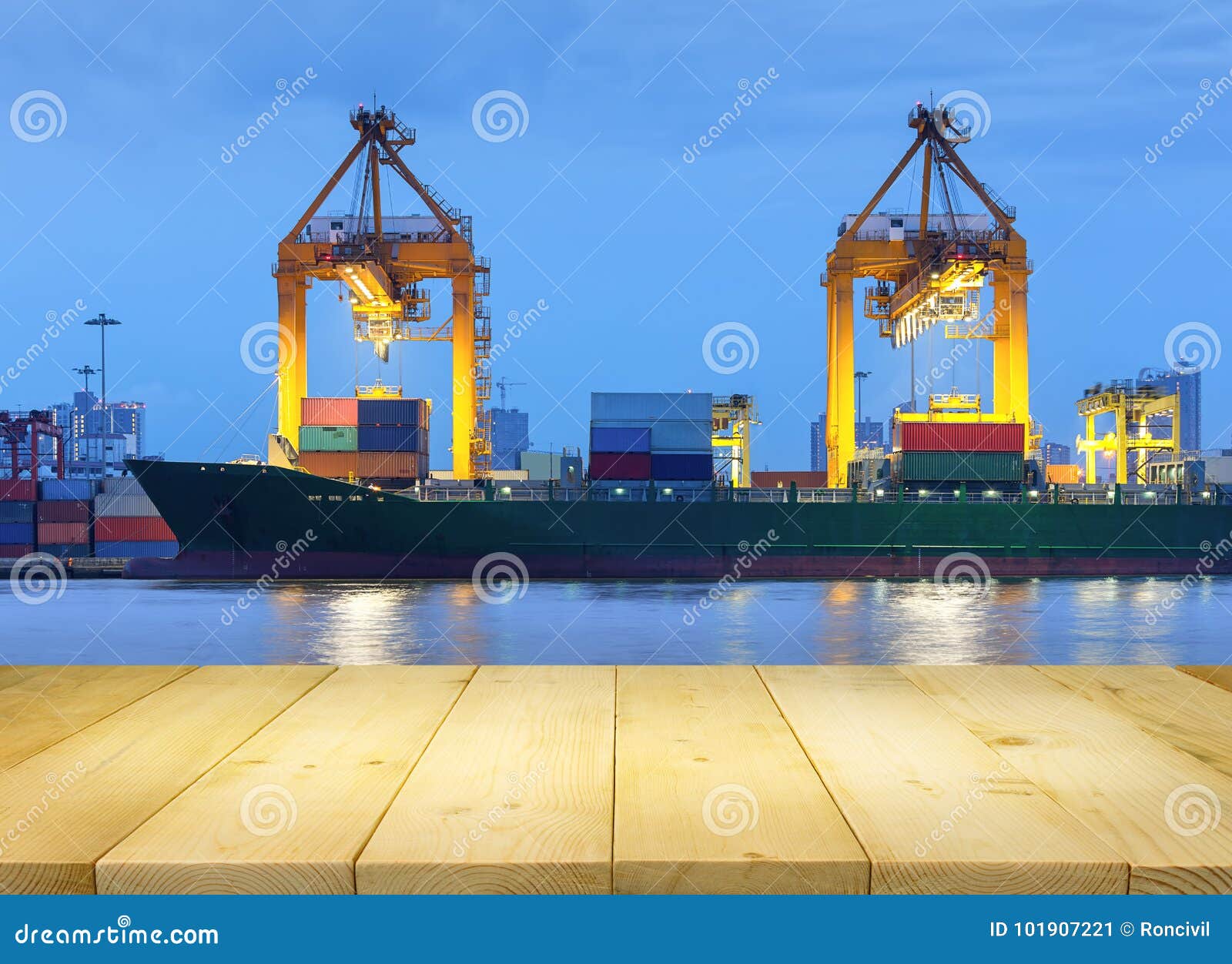 Cargo ship night stock image. Image of industrial, ocean - 101907221