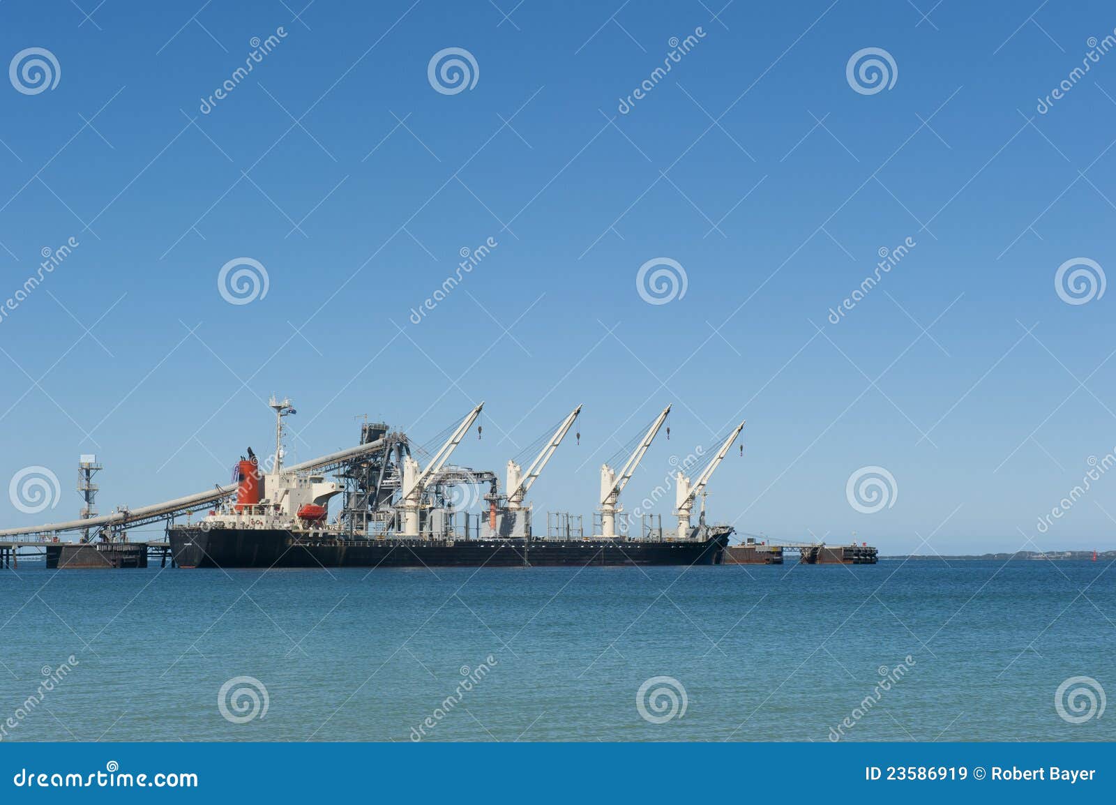 Cargo Freight Ship at Jetty Stock Image - Image of australia, cranes ...