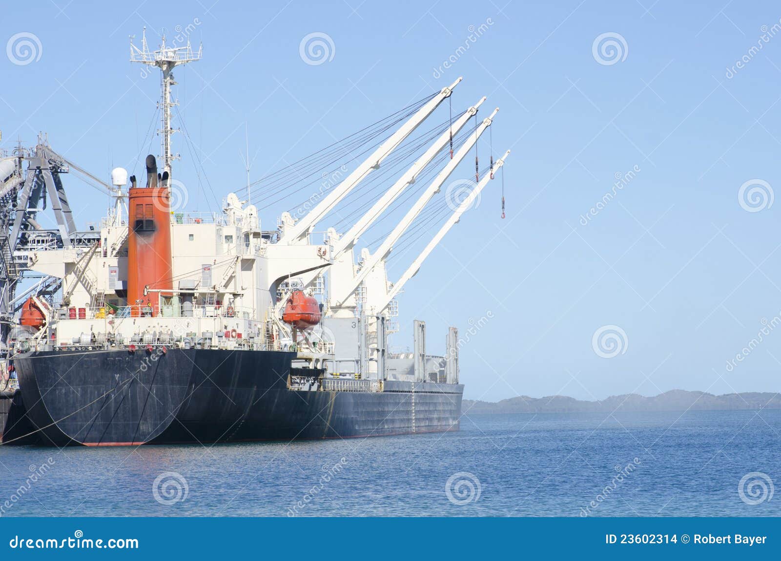 Cargo Freight Ship at Jetty Stock Photo - Image of business, boats ...