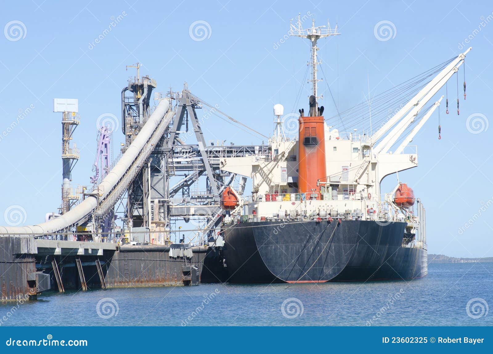 Cargo Freight Ship at Jetty Stock Image - Image of australia, anchor ...