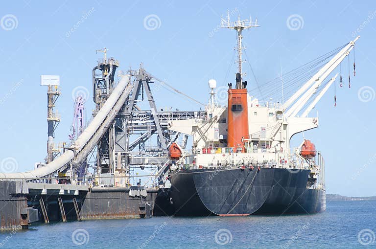 Cargo Freight Ship at Jetty Stock Image - Image of australia, anchor ...