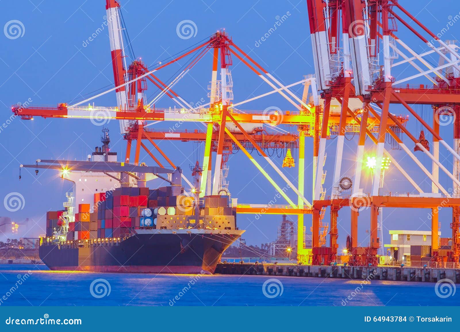 Cargo Freight Ship with Stacked Container Stock Photo - Image of ...