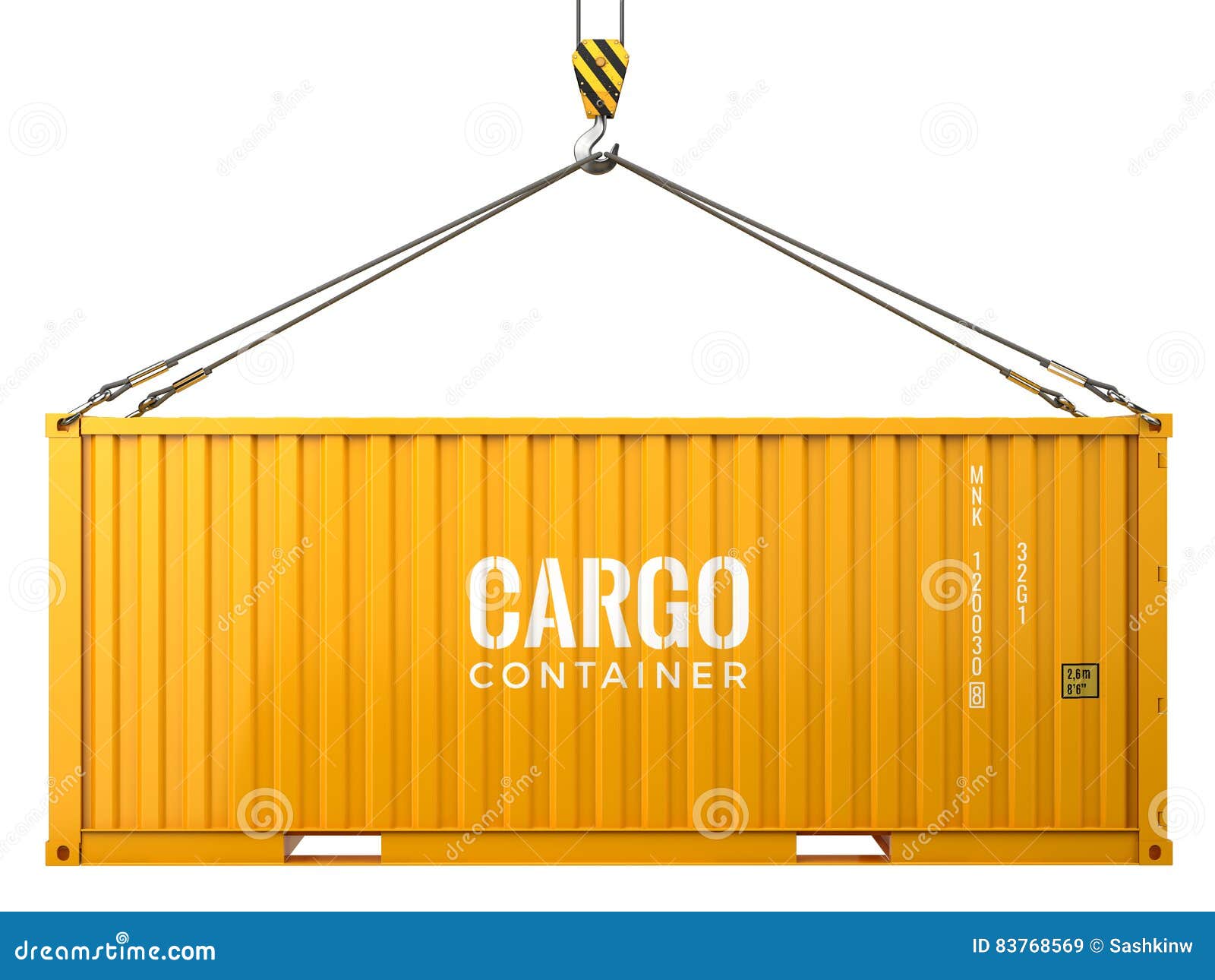 Cargo Freight Shipping Container Isolated on White Background Stock ...