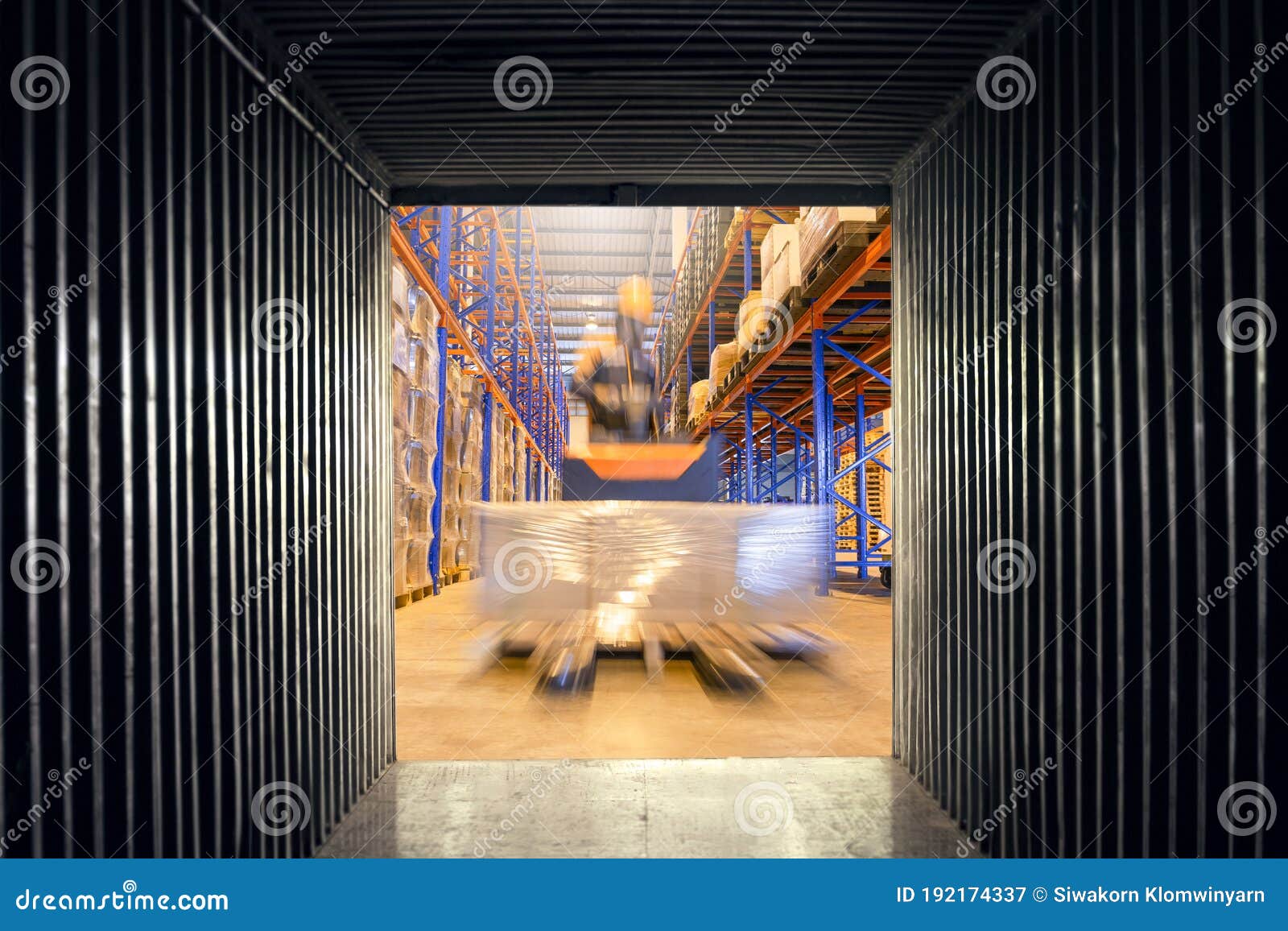 Cargo Freight Transportation. Logistic Concept, Internal View An Empty ...